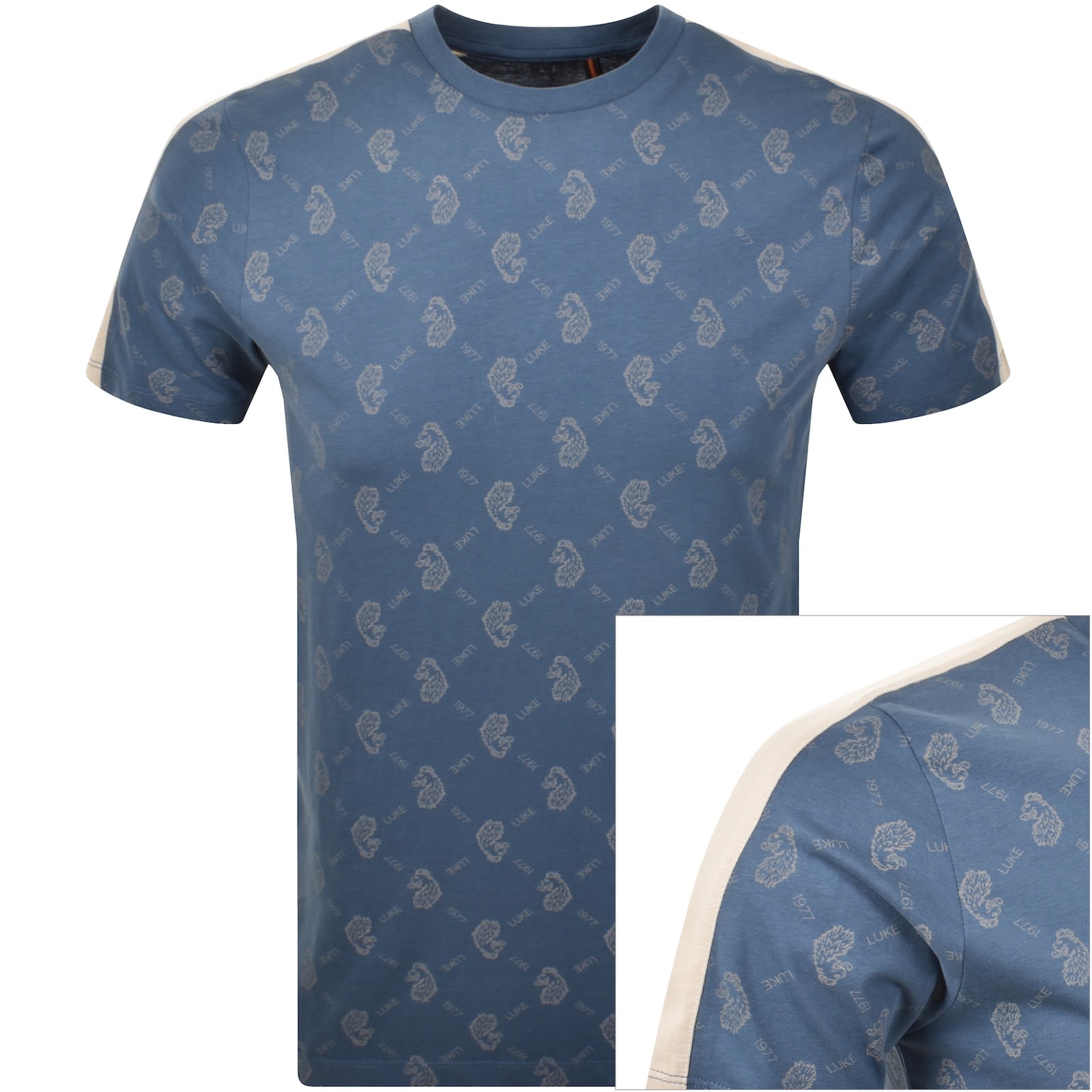 Luke 1977 Ramos Overprint T Shirt Blue | Mainline Menswear