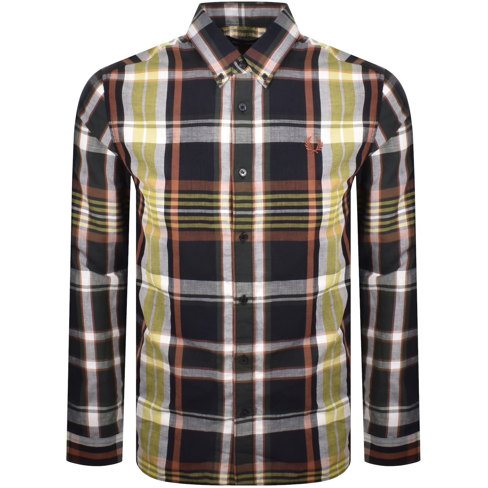 Fred Perry Madras Check Shirt Navy | Mainline Menswear