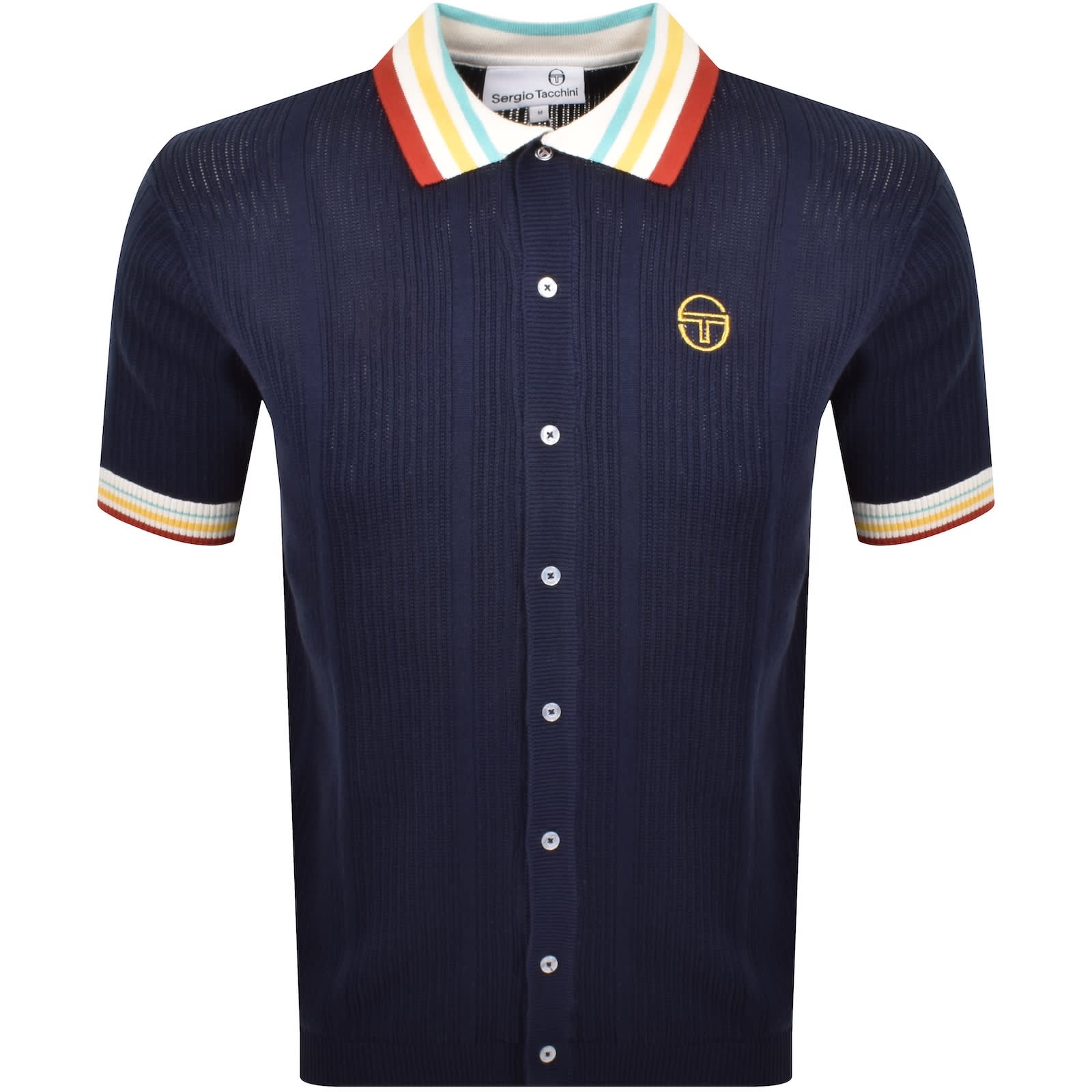 Sergio Tacchini Slice Knit Polo Maritime Blue | Mainline Menswear ...
