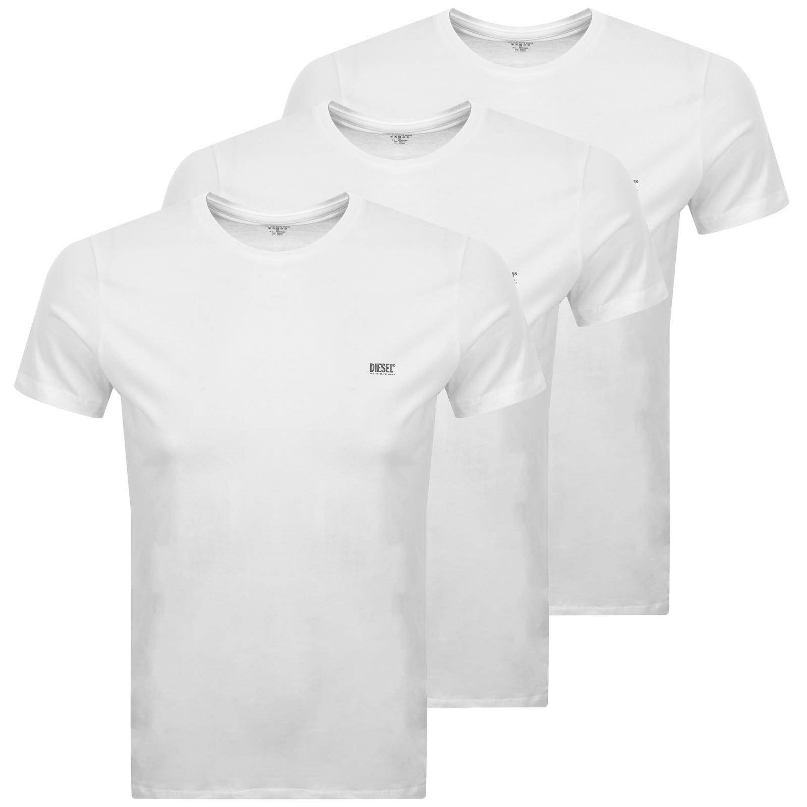 Diesel UMTEE Jake 3 Pack T Shirts White | Mainline Menswear