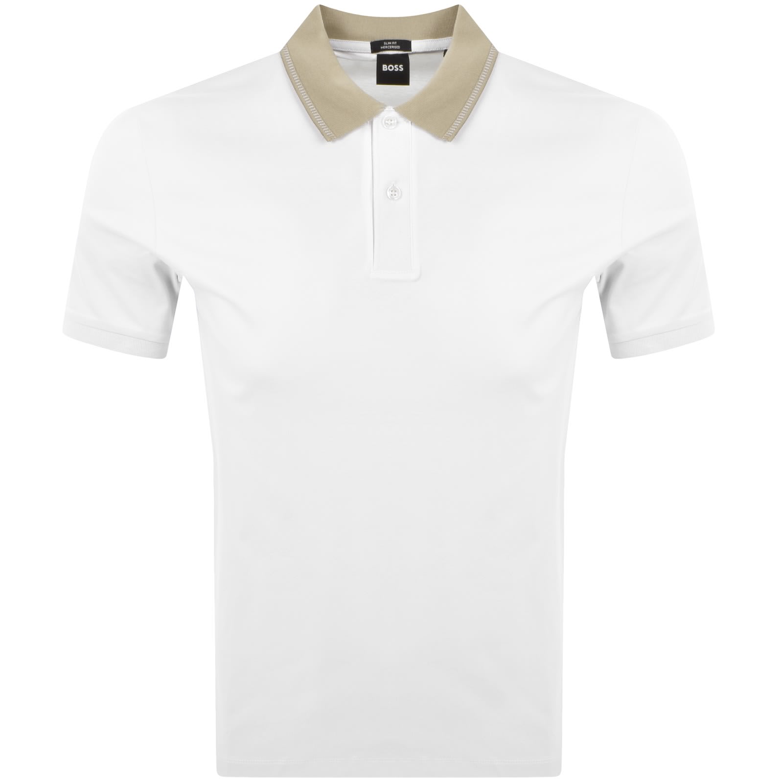 BOSS H Phillipson Slim Fit Polo Pastel White | Mainline Menswear