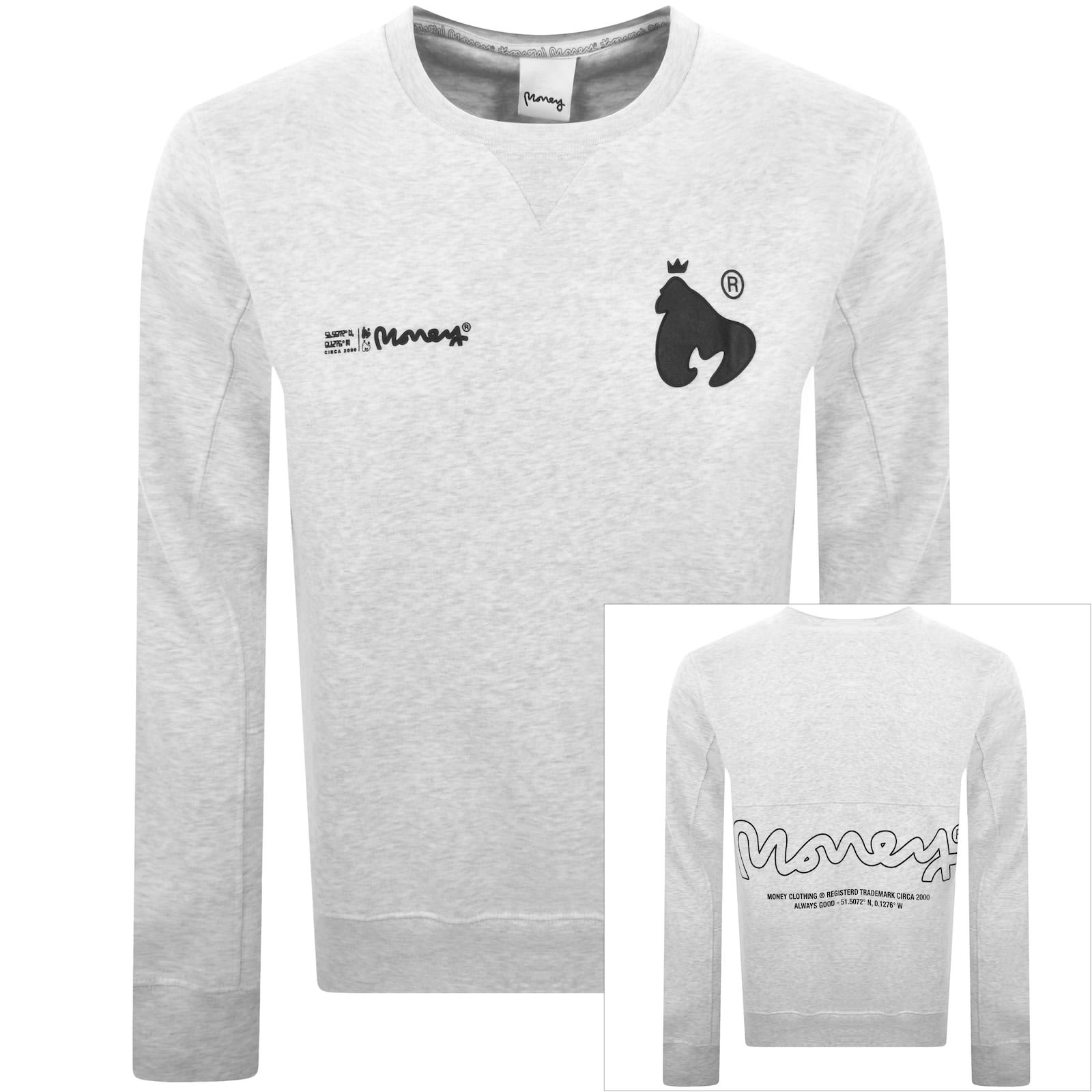 Money Ape Signature Sweatshirt Grey | Mainline Menswear