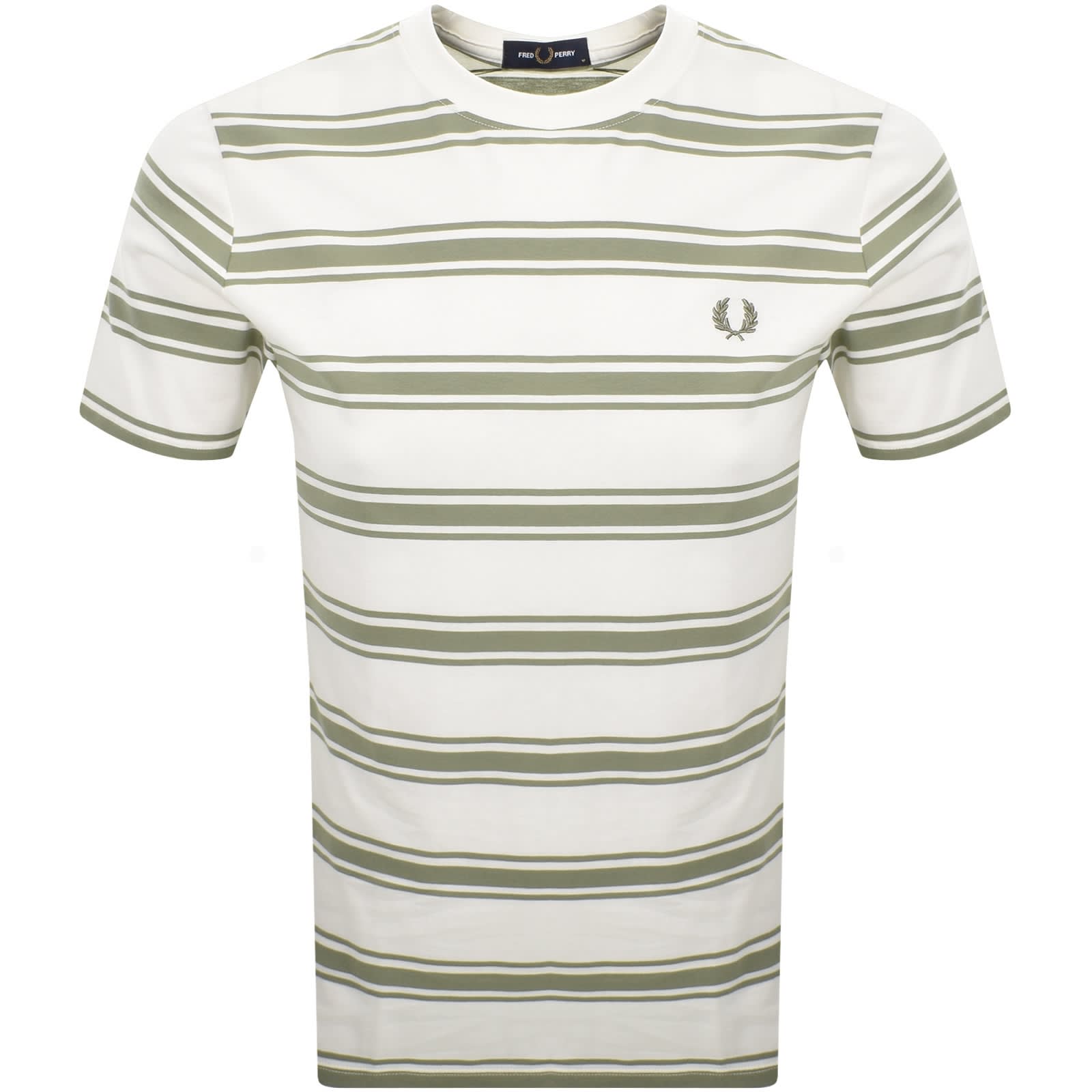 Fred Perry Sport Fine Stripe T Shirt Cream | Mainline Menswear