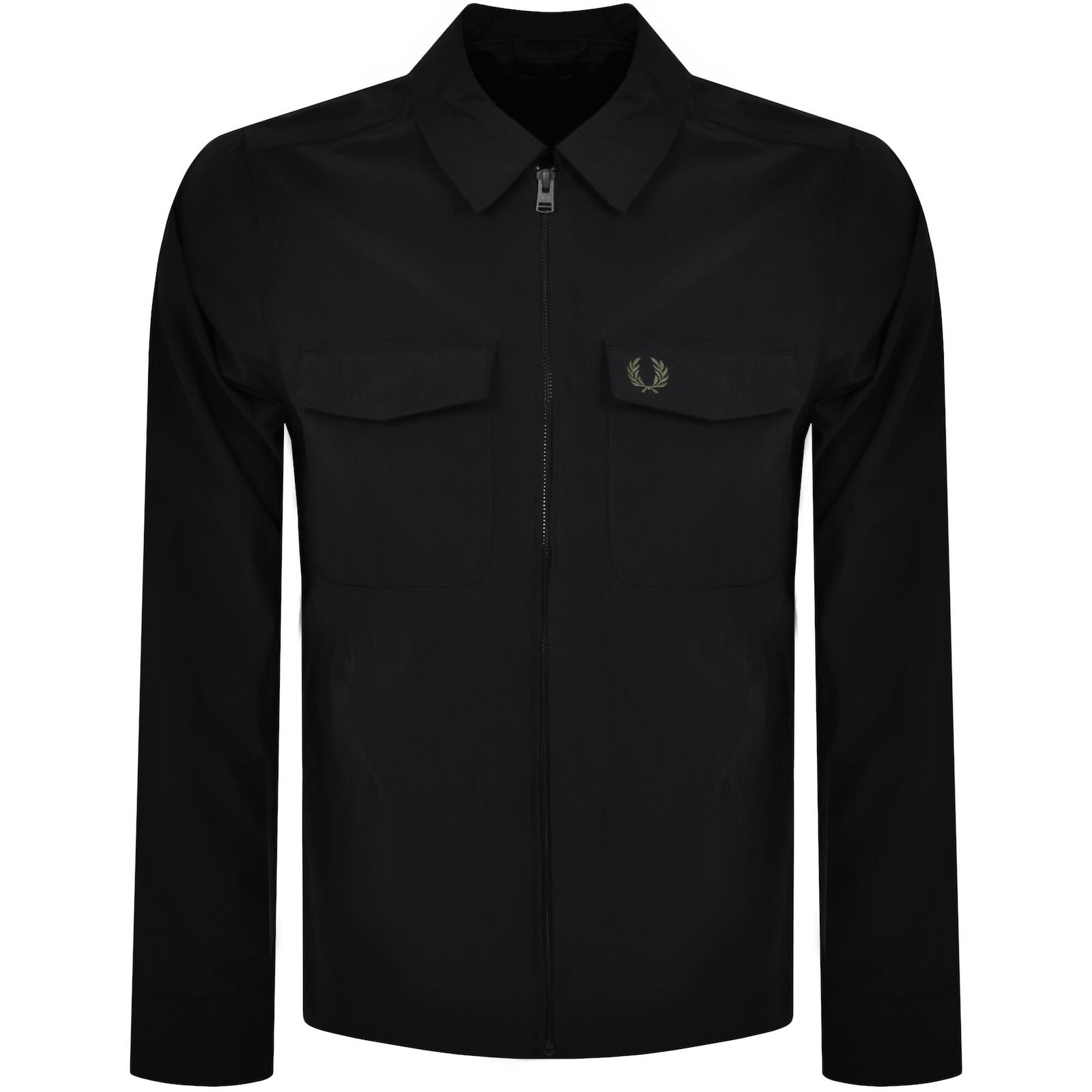 Fred Perry Zip Pocket Overshirt Black | Mainline Menswear United States