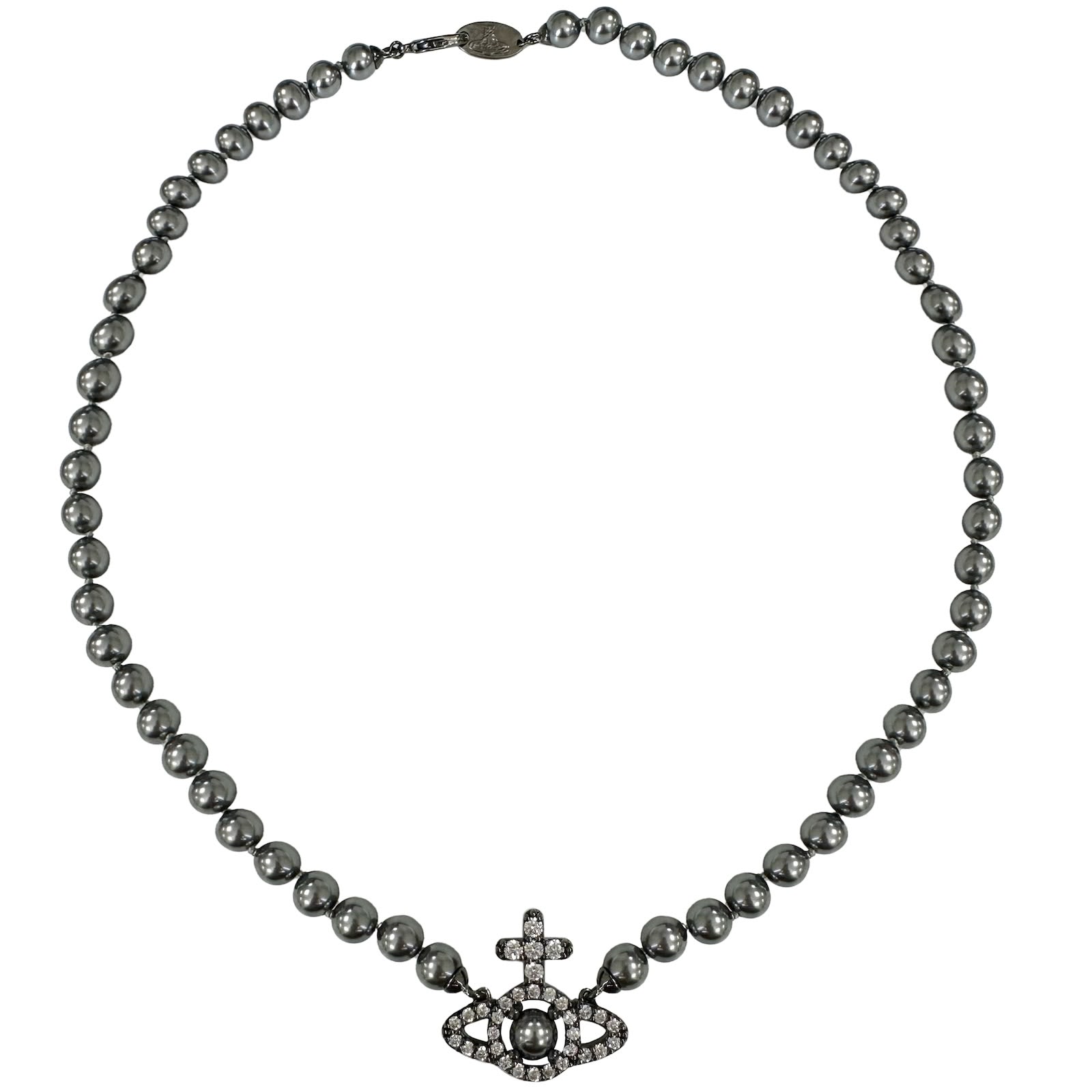 Vivienne Westwood Olympia Pearl Necklace Silver | Mainline Menswear ...