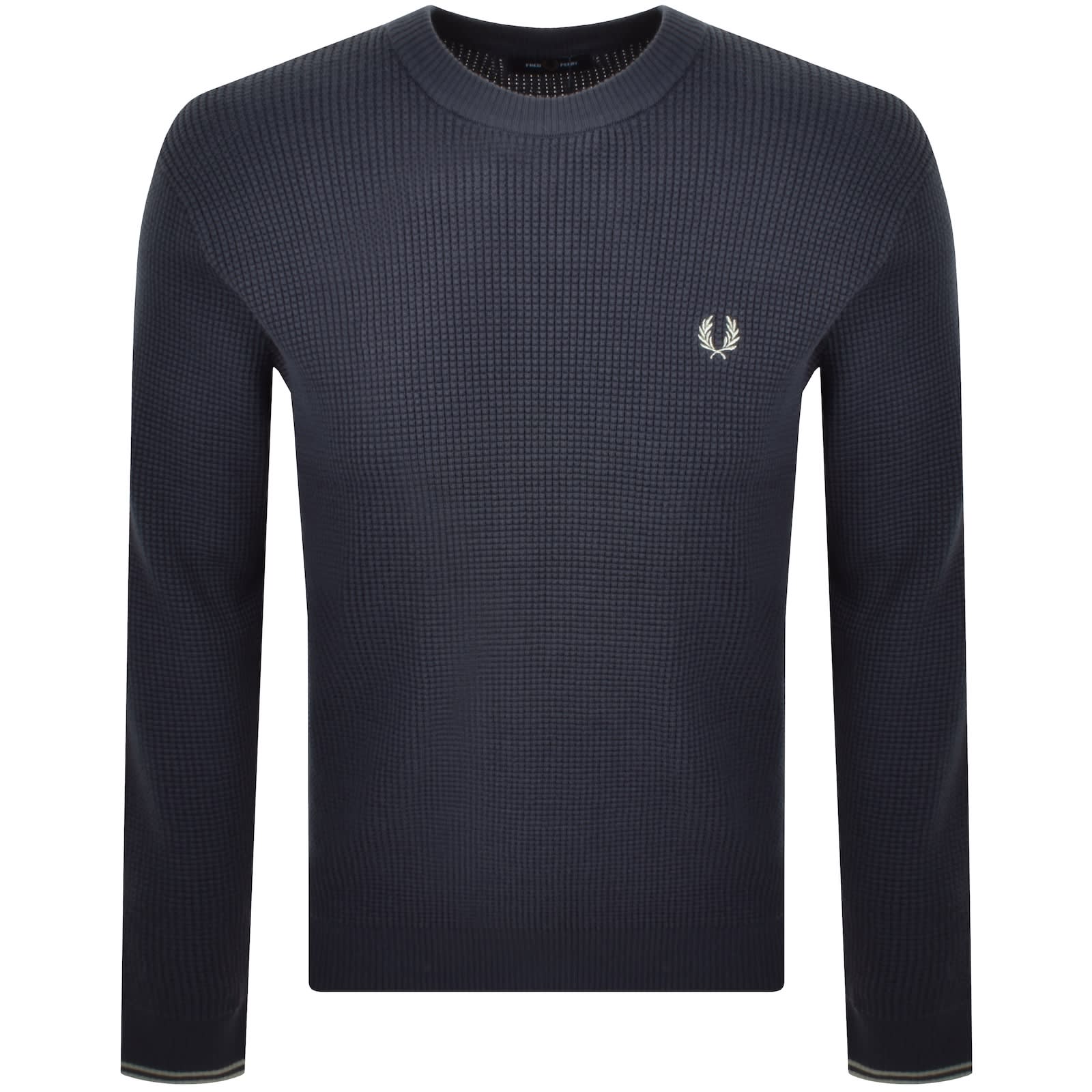 Fred Perry Waffle Stitch Knit Jumper Navy | Mainline Menswear