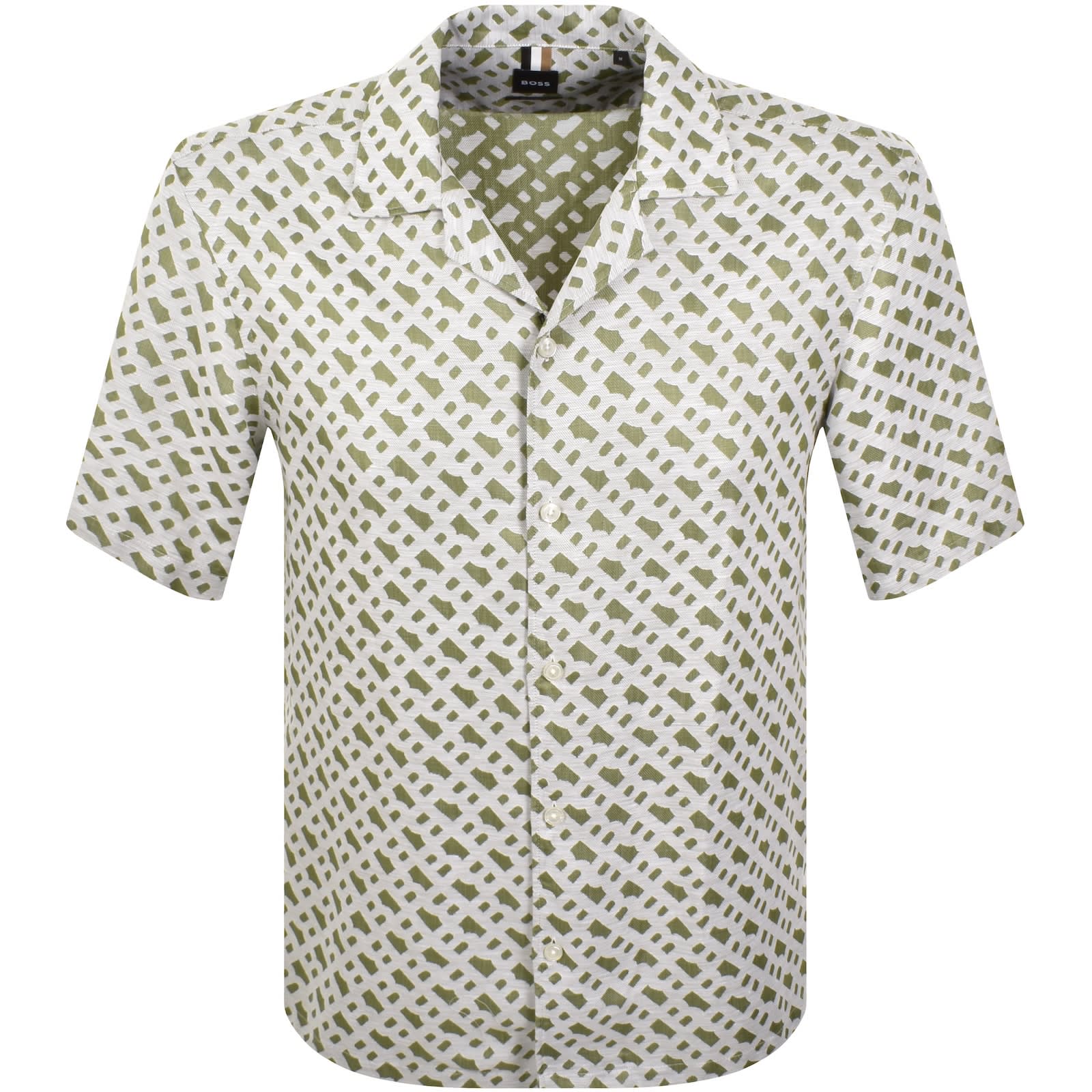 BOSS Lars Short Sleeve Shirt Green | Mainline Menswear United States