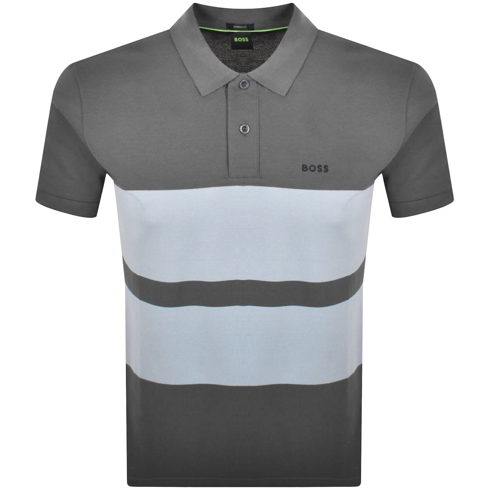 BOSS Stripe Zone Polo T Shirt Dark Grey | Mainline Menswear United States