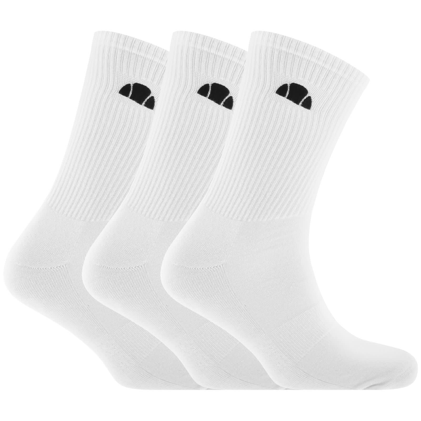 Ellesse Alacre 3 Pack Crew Socks White | Mainline Menswear