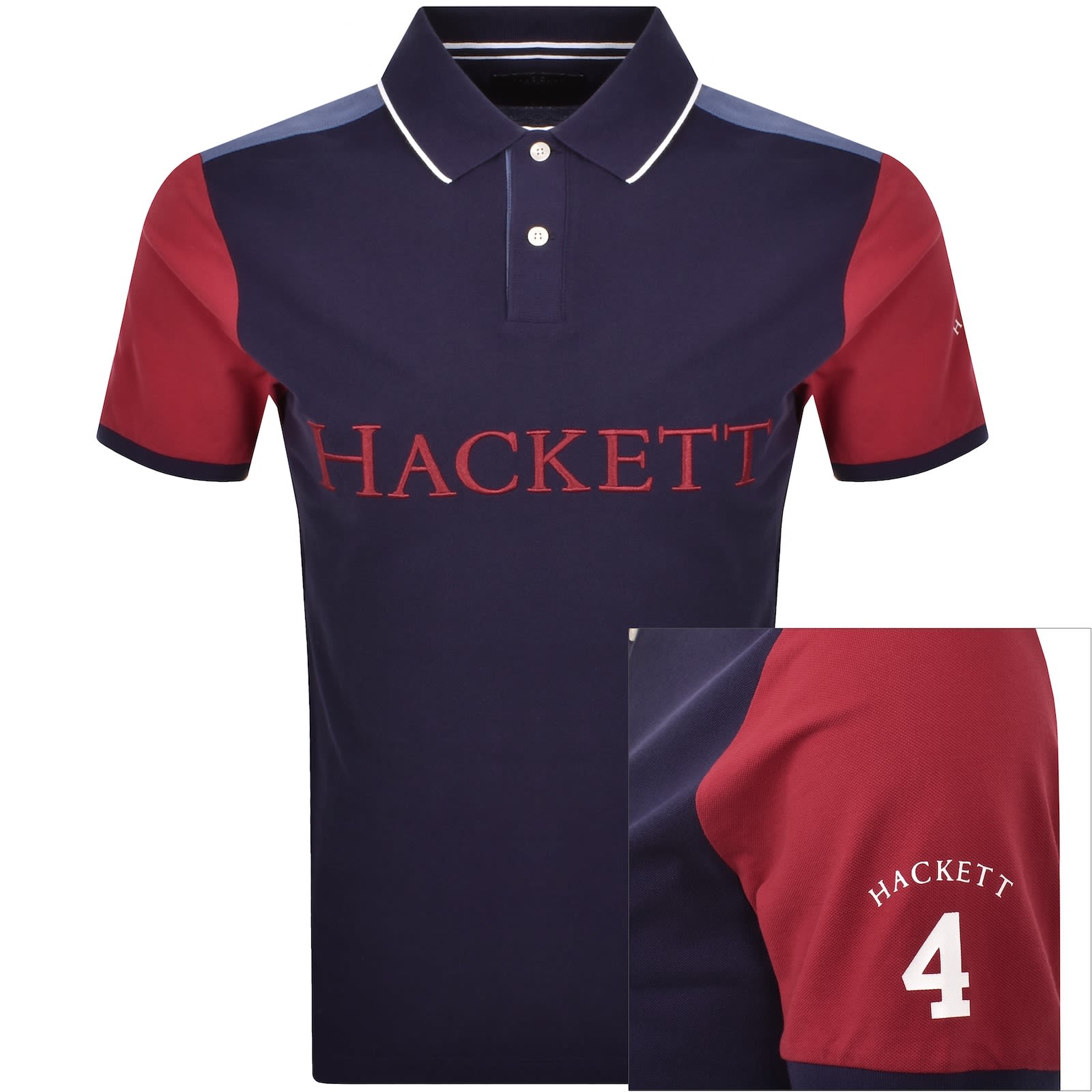 Hackett Number Polo T Shirt Navy | Mainline Menswear