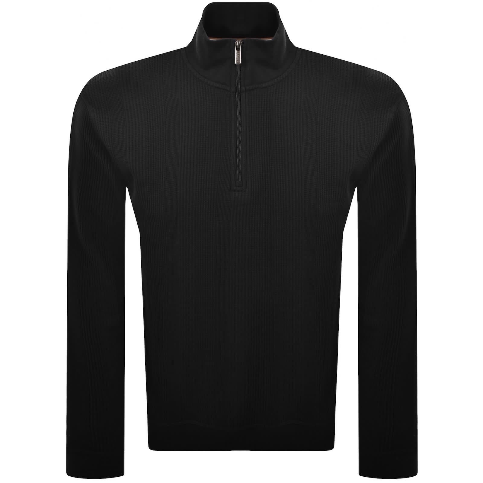 BOSS Structure Quarter Zip Sweatshirt Black | Mainline Menswear