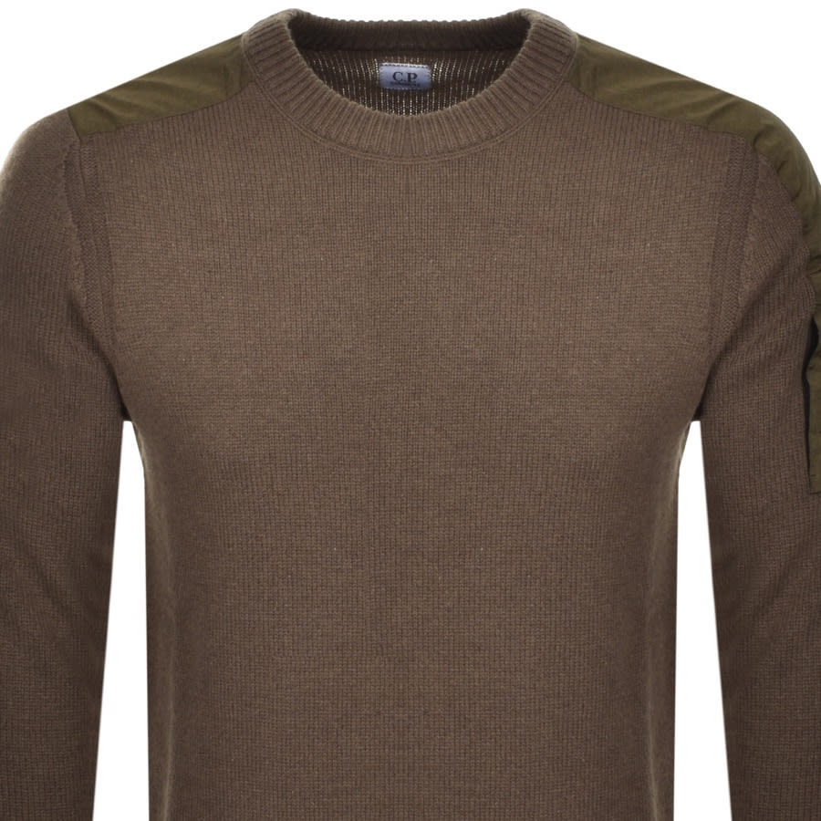 CP Company Crew Neck Knit Jumper Green | Mainline Menswear