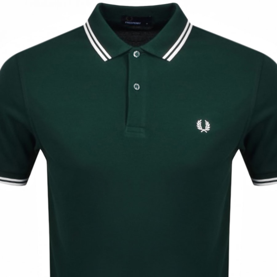Fred Perry Twin Tipped Polo T Shirt Green | Mainline Menswear