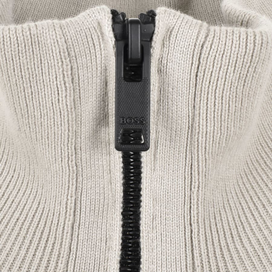 BOSS Kanobix Half Zip Jumper Beige | Mainline Menswear