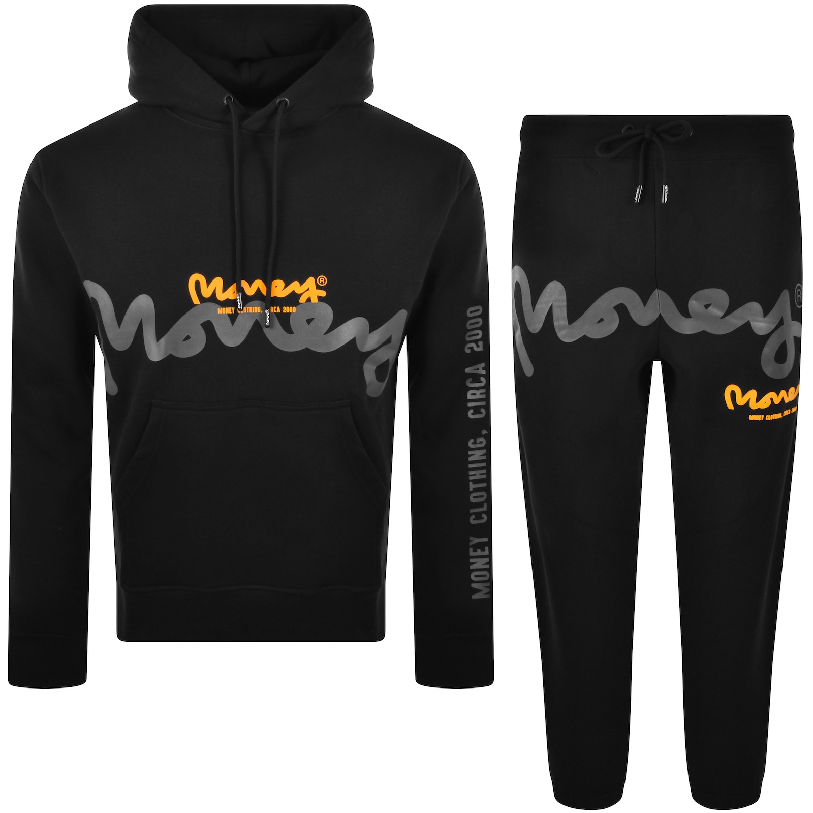 Money Clothing Money Layered Logo Hooded Tracksuit Black | ModeSens