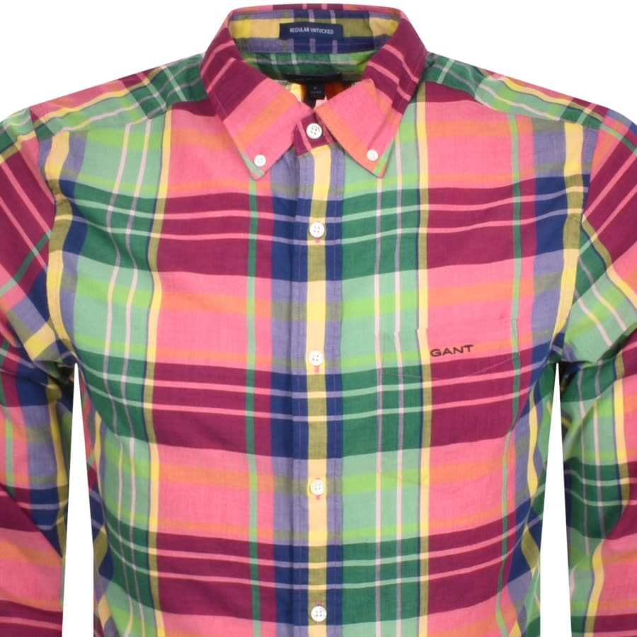 Gant Long Sleeved Madras Check Shirt Pink | Mainline Menswear