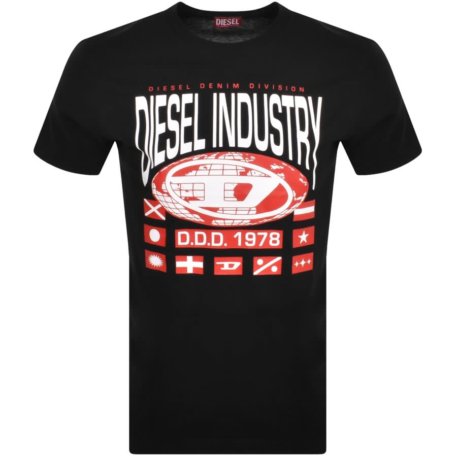 Diesel T Diegor L8 Logo T Shirt Black | Mainline Menswear