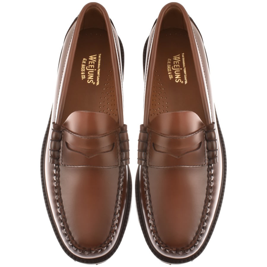 GH Bass Weejun 90 Larson Leather Loafers Brown | Mainline Menswear ...