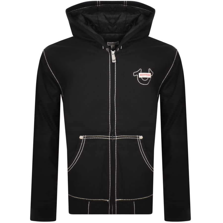True Religion Big T Hooded Jacket Black | Mainline Menswear United States