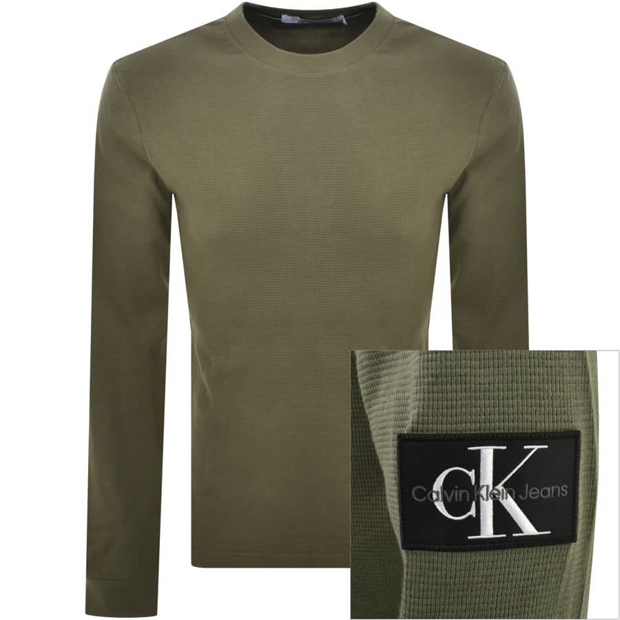 Calvin Klein Jeans Long Sleeve T Shirt Green Mainline Menswear Denmark