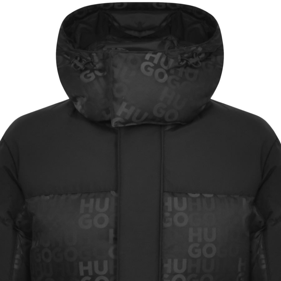 HUGO Melmus Hooded Puffer Jacket Black | Mainline Menswear