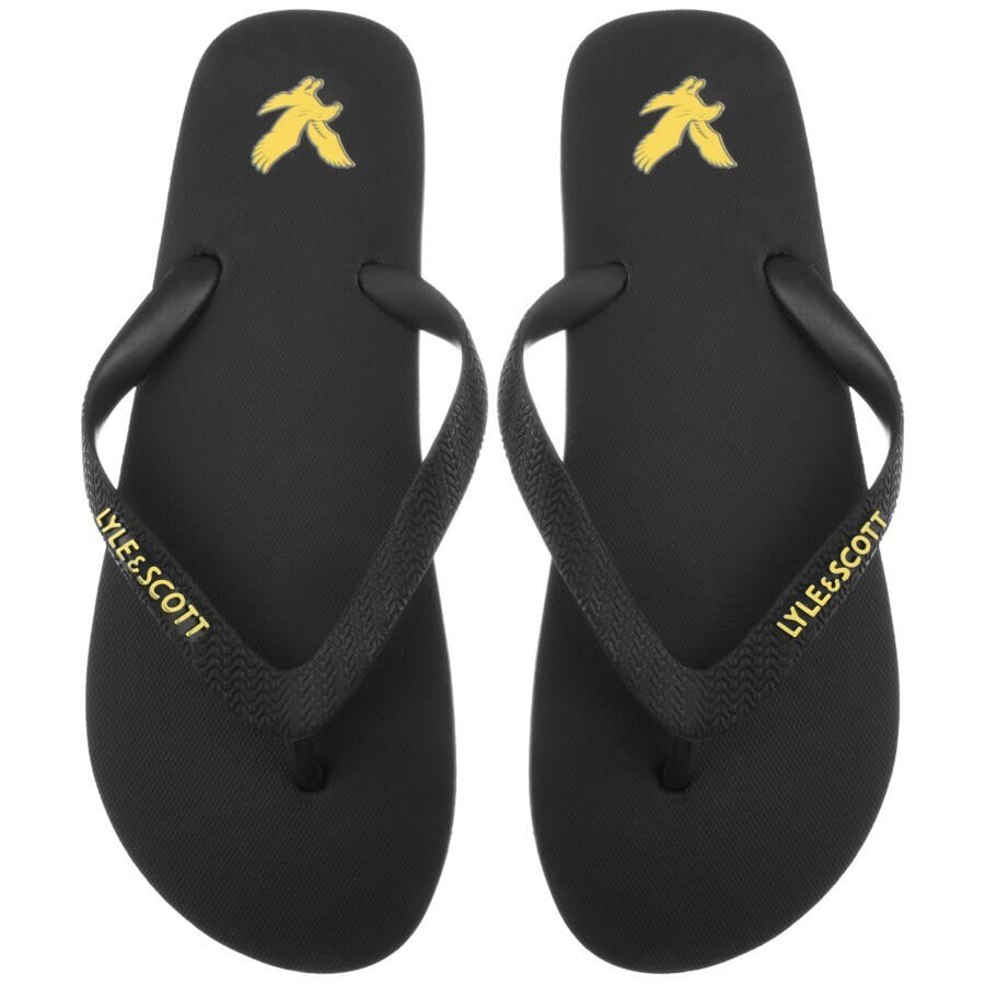 Lyle And Scott Logo Flip Flops Black | Mainline Menswear