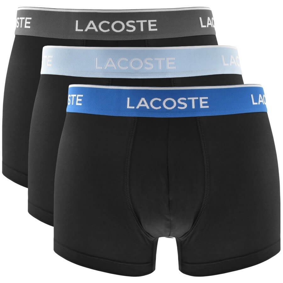 Lacoste Underwear Triple Pack Trunks Black | Mainline Menswear United ...
