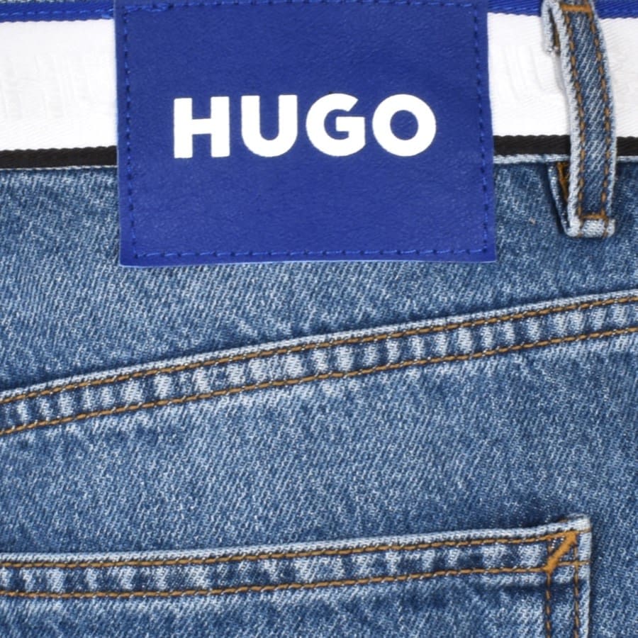 HUGO Blue Nate Tape Jeans Medium Wash Blue | Mainline Menswear Denmark
