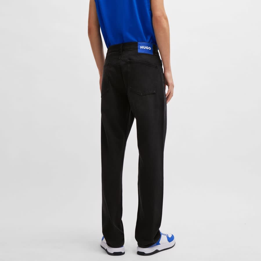 HUGO Blue Jonah Straight Fit Jeans Black | Mainline Menswear