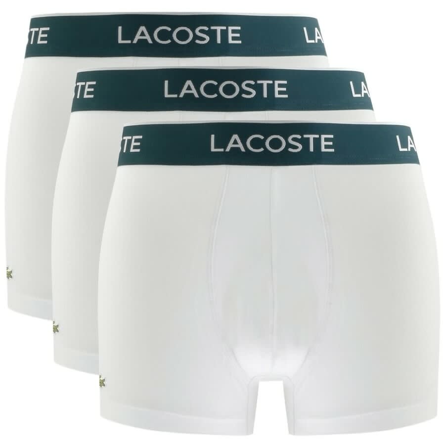 Lacoste Underwear Triple Pack Boxer Trunks White | Mainline Menswear
