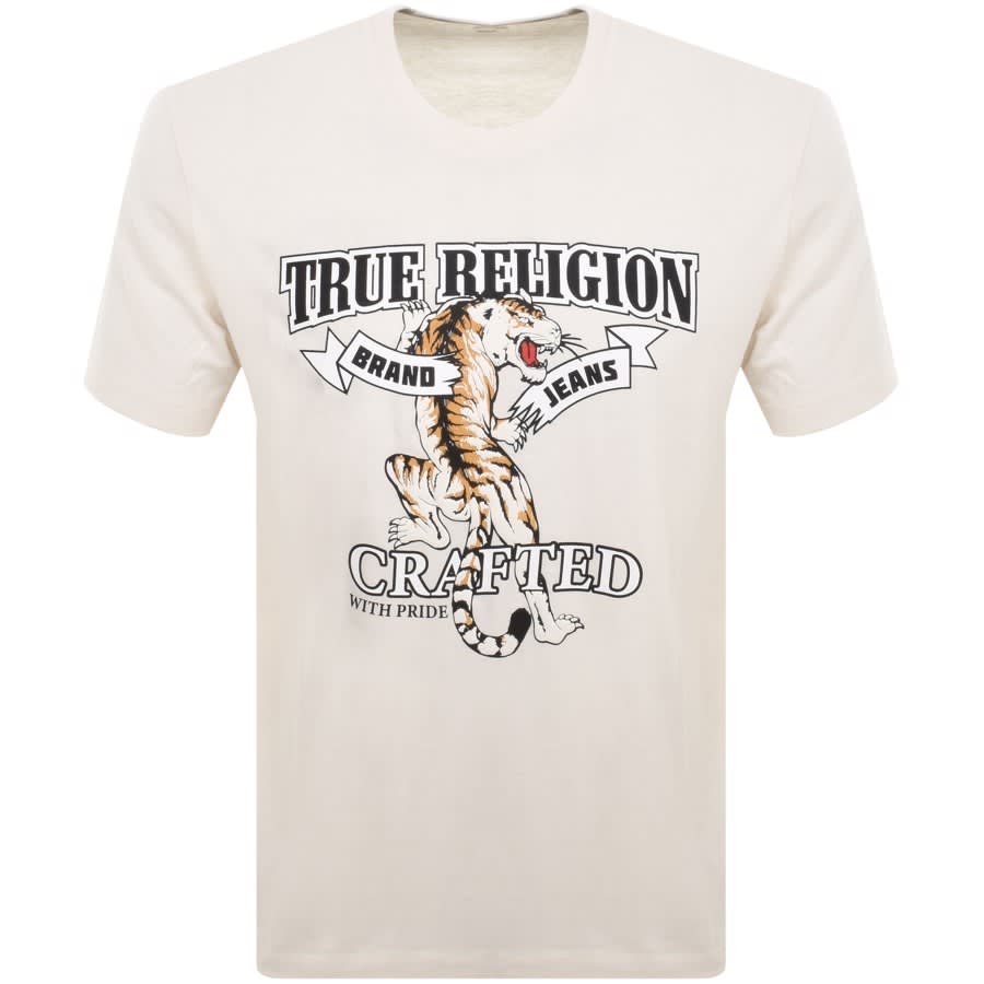 True Religion Jeans Tiger T Shirt Cream | Mainline Menswear