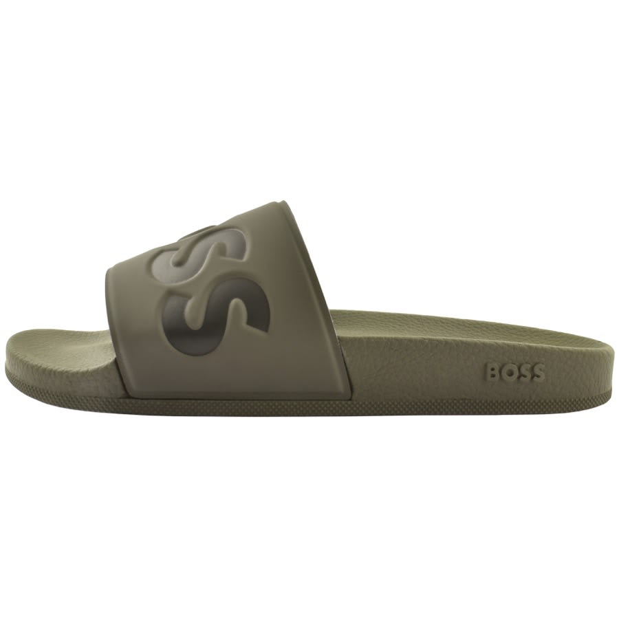 BOSS Aryeh Sliders Green | Mainline Menswear United States