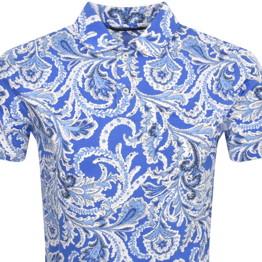 Ralph Lauren Patterned Polo T Shirt Blue | Mainline Menswear