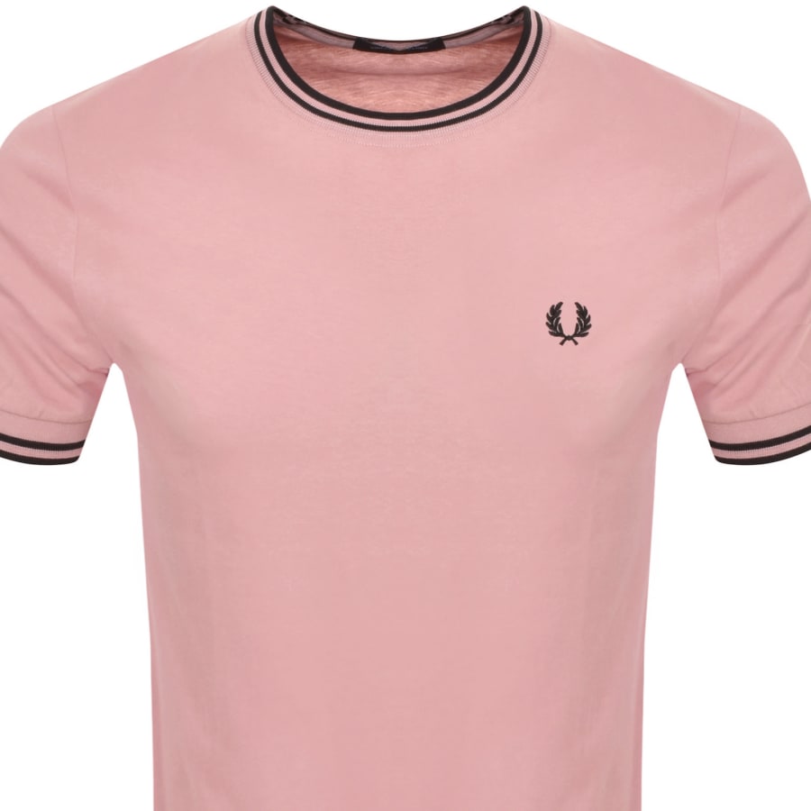 Fred Perry Twin Tipped T Shirt Pink | Mainline Menswear