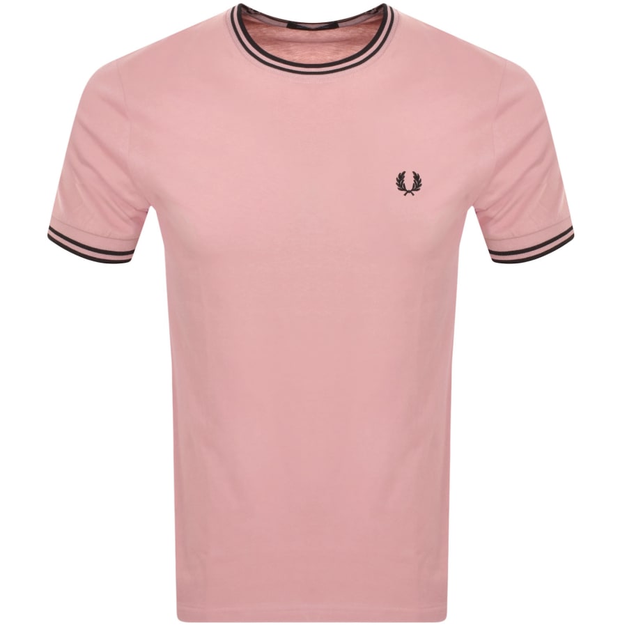 Fred Perry Twin Tipped T Shirt Pink | Mainline Menswear