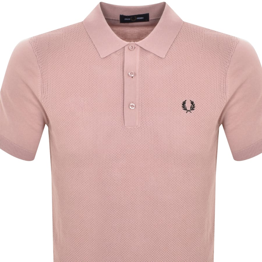 Fred Perry Knitted Polo T Shirt Pink | Mainline Menswear United States