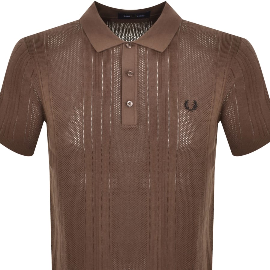 Fred Perry Knitted Polo T Shirt Brown | Mainline Menswear