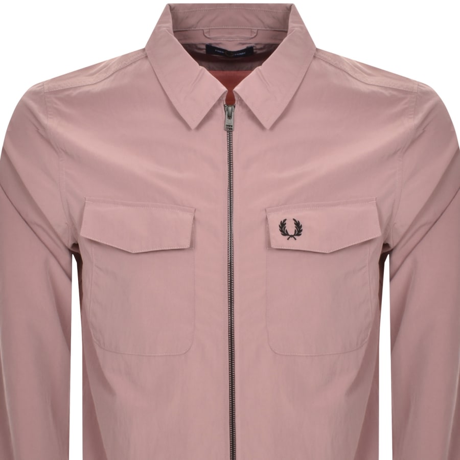 Fred Perry Zip Overshirt Pink | Mainline Menswear United States
