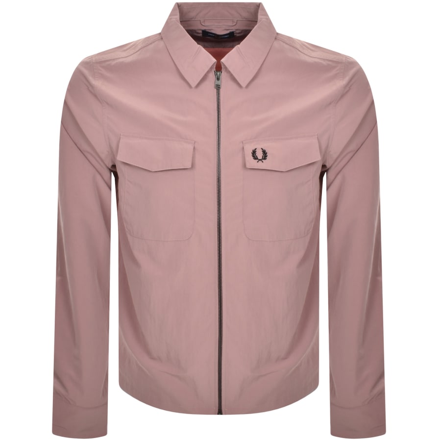 Fred Perry Zip Overshirt Pink | Mainline Menswear