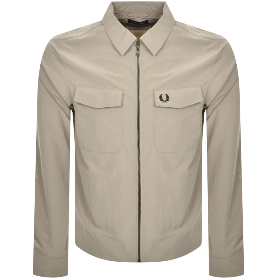 Fred Perry Zip Overshirt Grey | Mainline Menswear