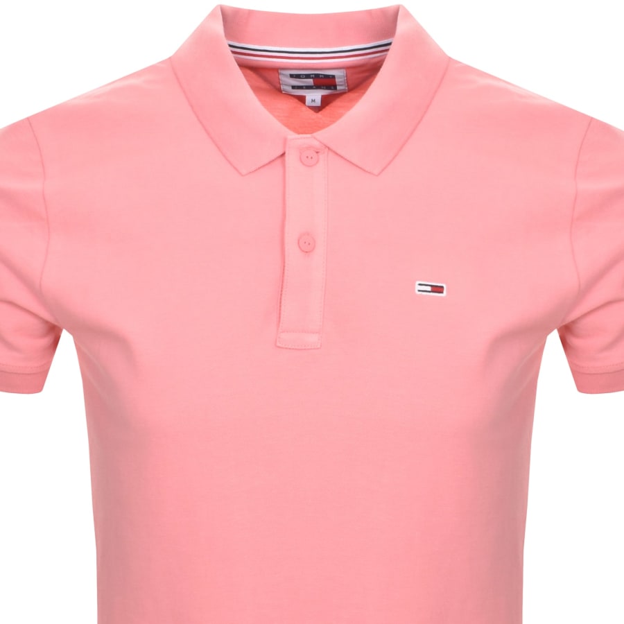 Tommy Jeans Slim Placket Polo Shirt Pink | Mainline Menswear United States
