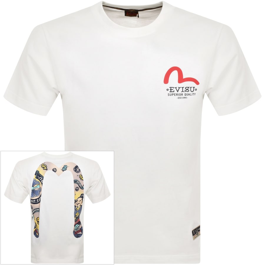 Evisu Logo T Shirt White | Mainline Menswear United States