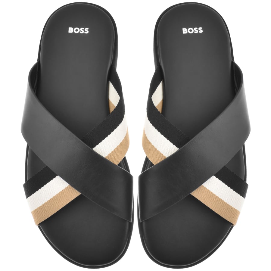BOSS Darrel Sliders Black | Mainline Menswear Australia