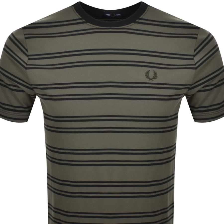 Fred Perry Sport Fine Stripe T Shirt Green | Mainline Menswear