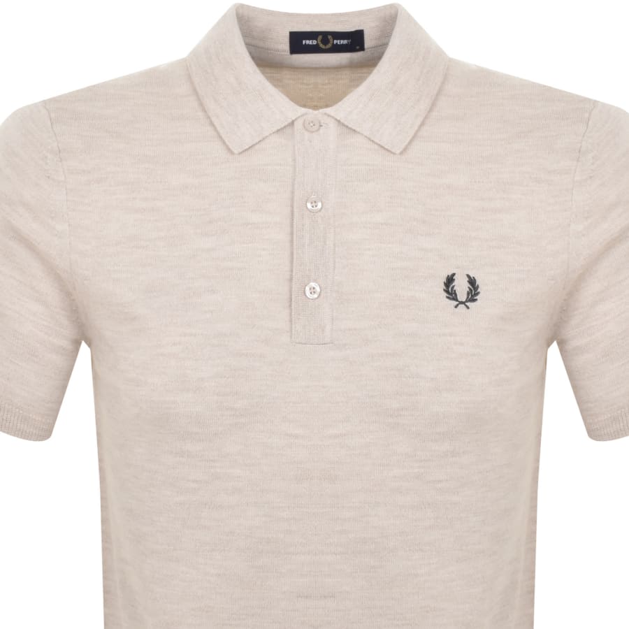 Fred Perry Knitted Polo T Shirt Beige | Mainline Menswear Ireland