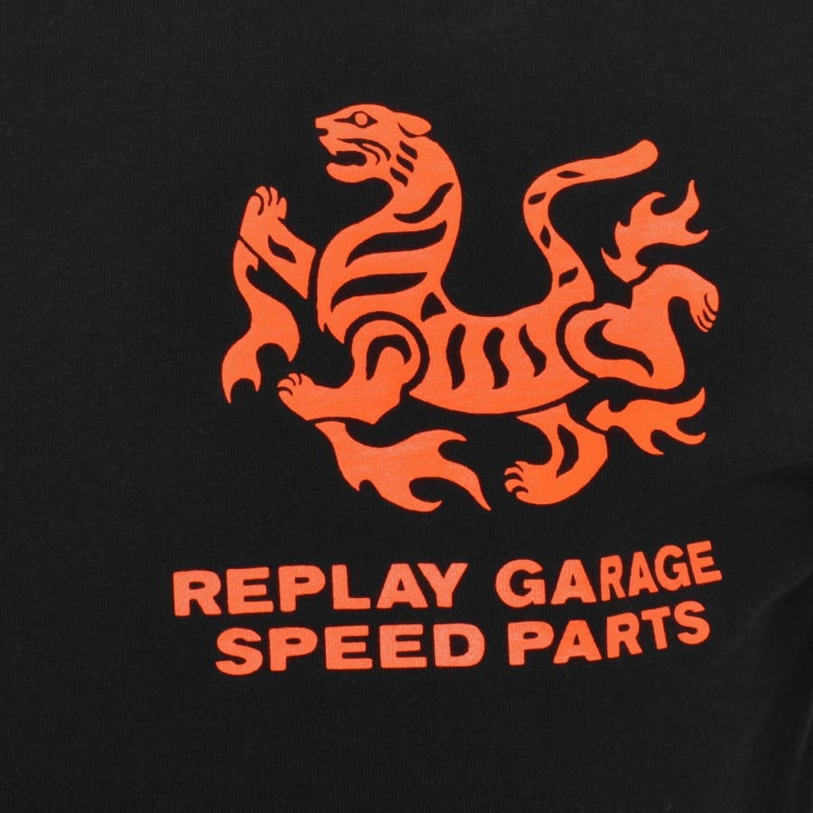 Replay Logo T Shirt Black | Mainline Menswear