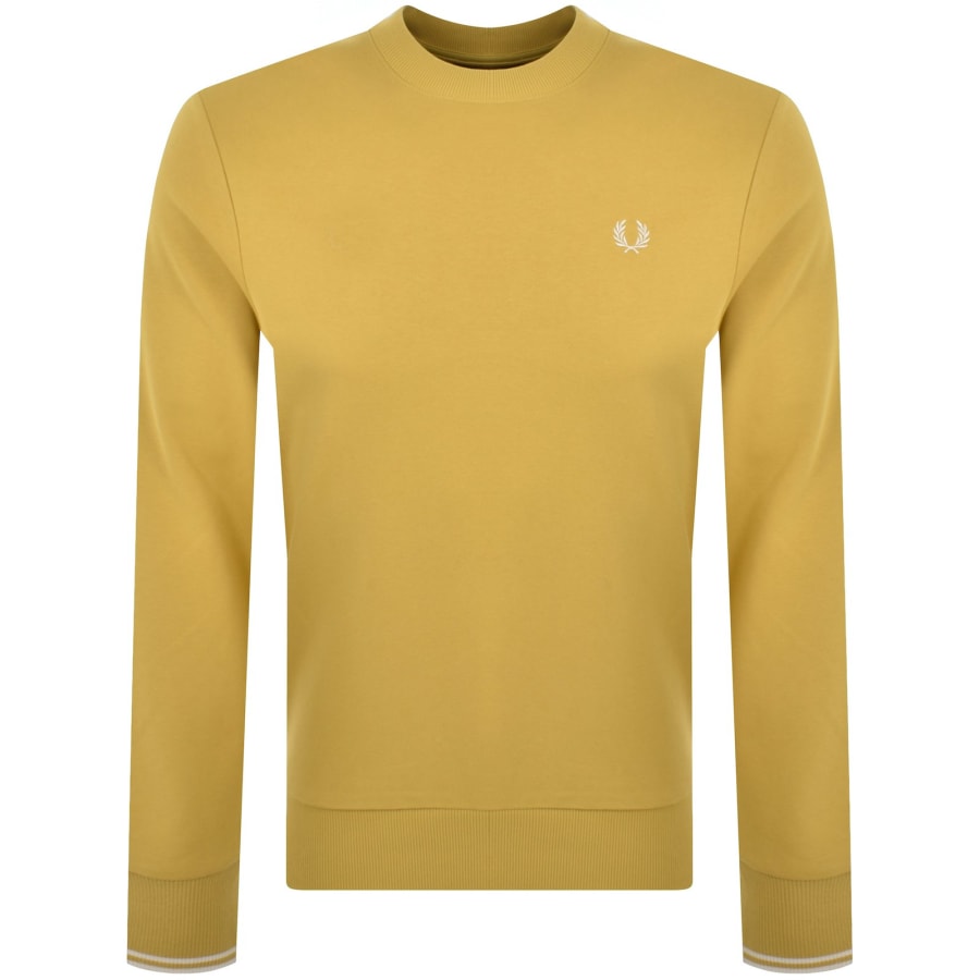 Fred Perry Crew Neck Sweatshirt Yellow | Mainline Menswear