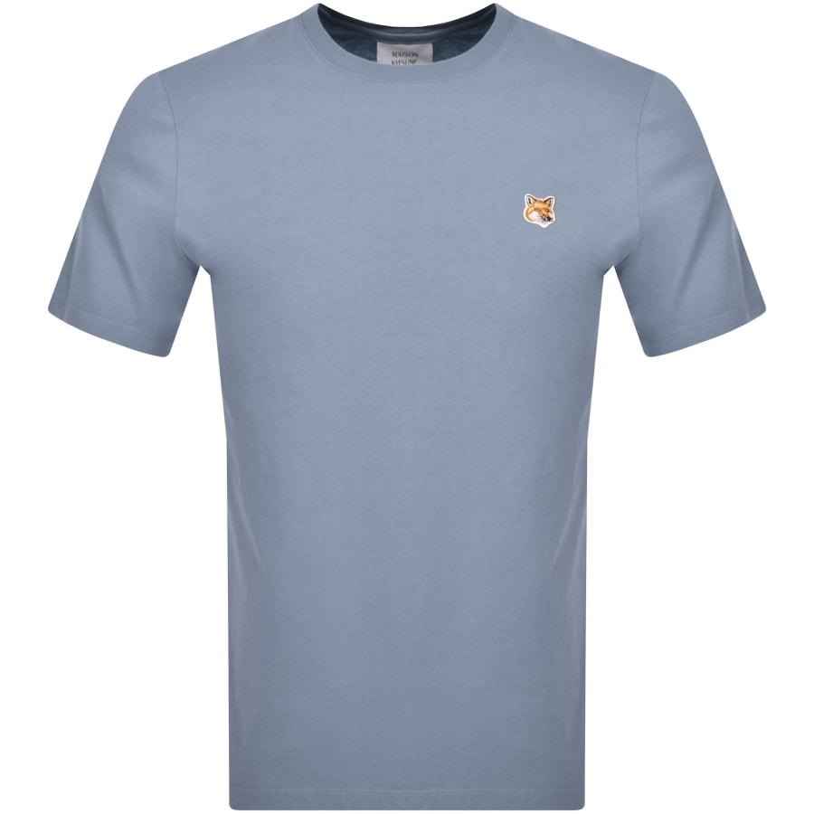 Maison Kitsune Fox Head Patch T Shirt Blue | Mainline Menswear