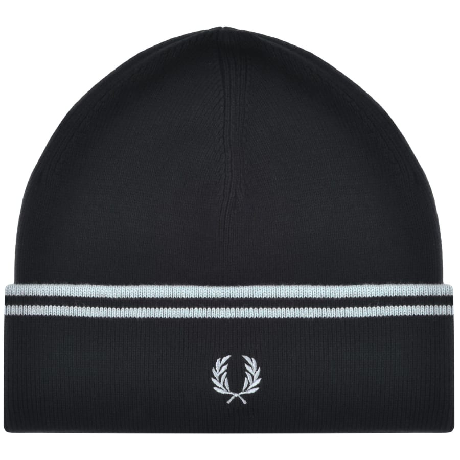 Fred Perry Twin Tipped Ribbed Beanie Hat Navy | Mainline Menswear