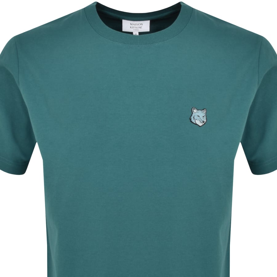 Maison Kitsune Fox Head Patch T Shirt Blue | Mainline Menswear